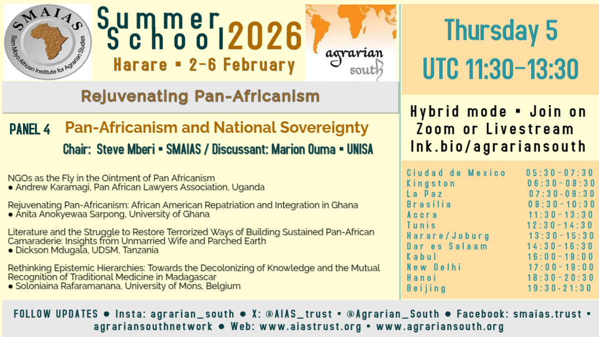 SMAIAS-ASN Summer School 2026 – Agrarian South