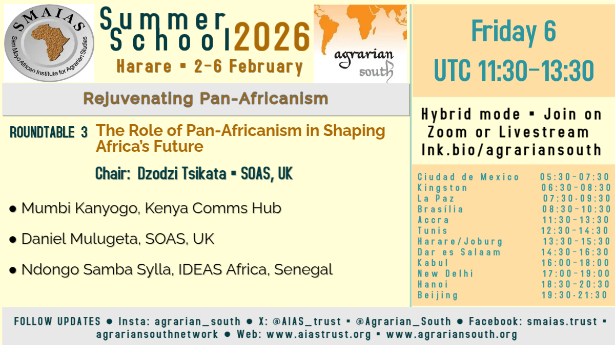 SMAIAS-ASN Summer School 2026 – Agrarian South